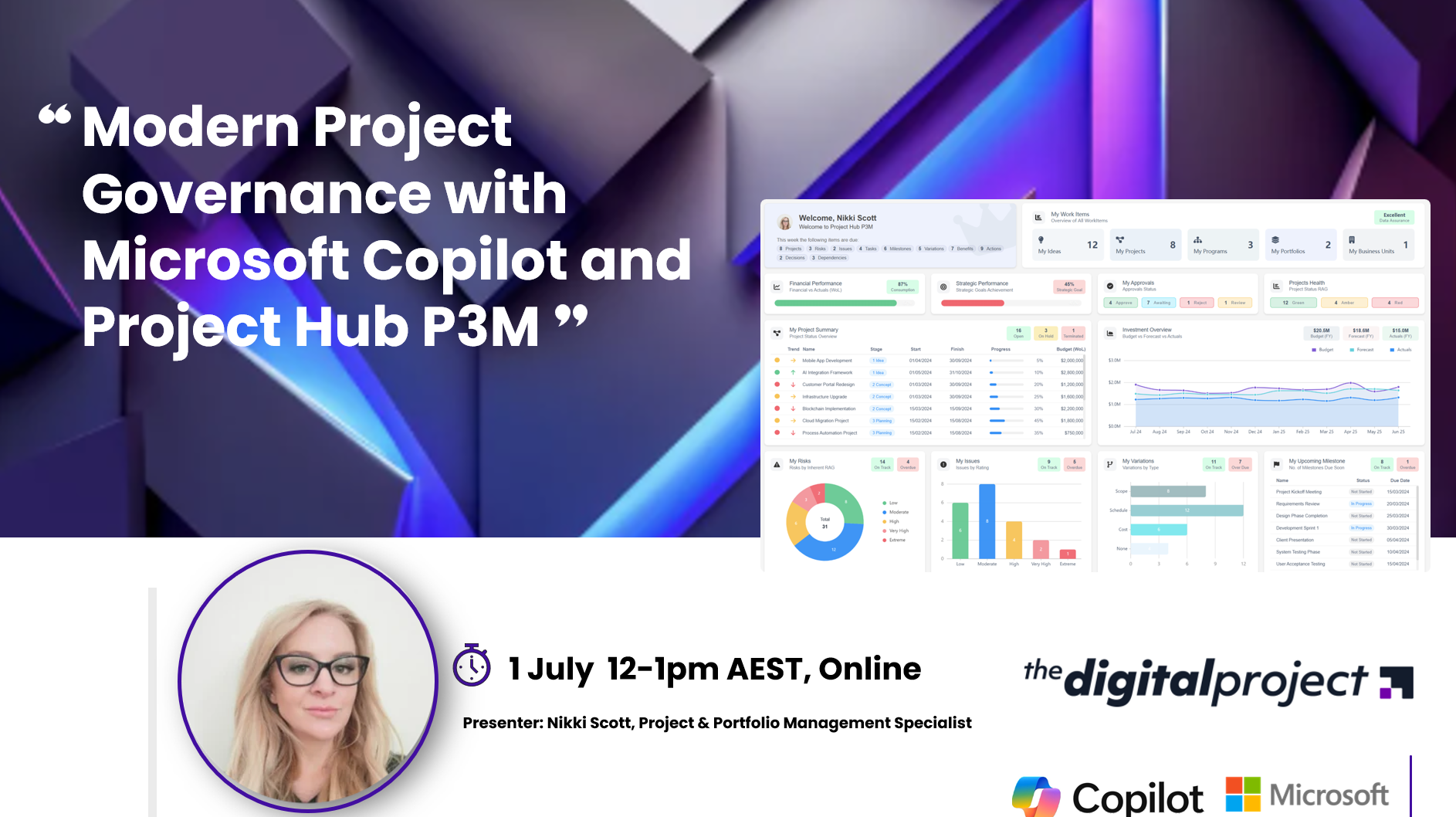 Webinar Register: Modern Project Governance with Microsoft Copilot and Project Hub P3M